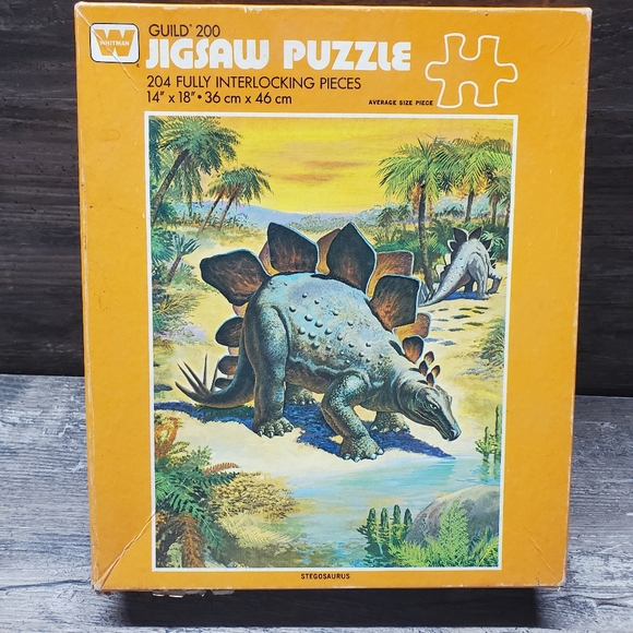 Games | Complete 1974 Stegosaurus Whitman Guild Vintage Jigsaw Puzzle ...